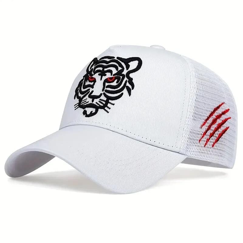 Tiger Head Hat Camouflage Adjustable Casual Embroidery Cap - Cap Castle